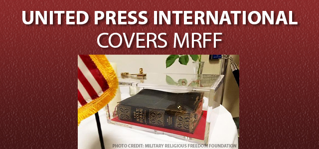 11/27/19 – United Press International (UPI) Covers MRFF on Front Page ...